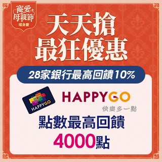 momo女神節｜兌點達1300點 最高回饋5200點_卡友好康_HAPPYGO_快樂購